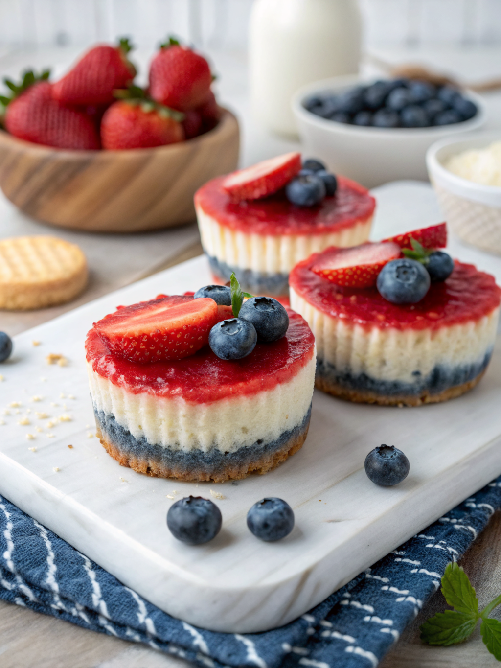 Red White & Blue Mini Cheesecakes: 7 Fun Ways to Make This Patriotic ...